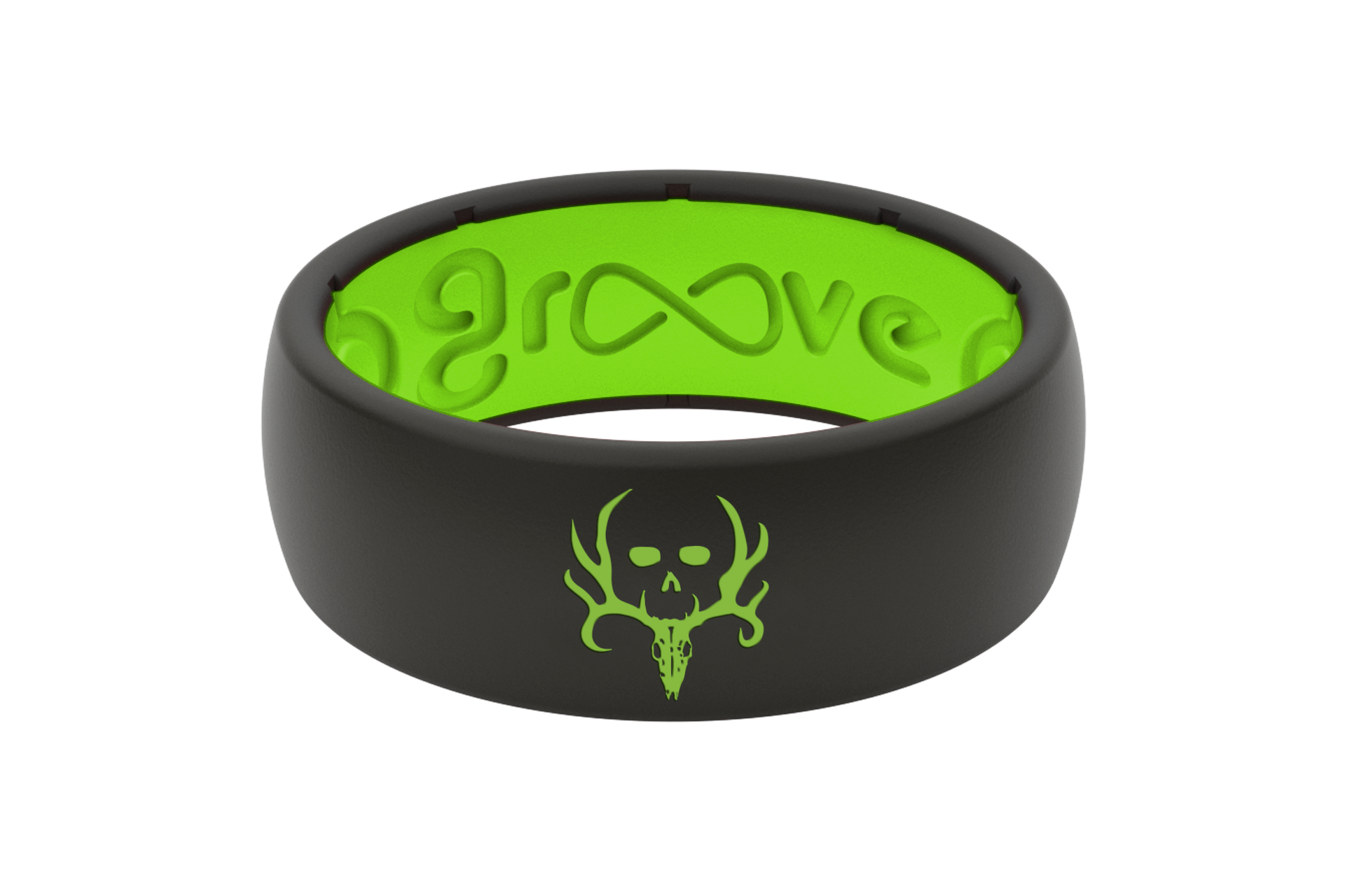 Bone Collector Black Green Ring