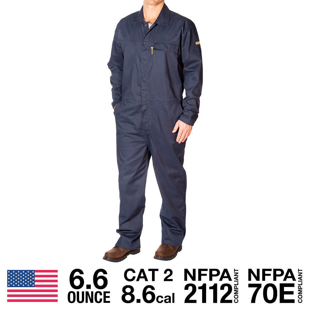 Flame Resistant Featherweight Navy Coveralls – Lineroots Supply